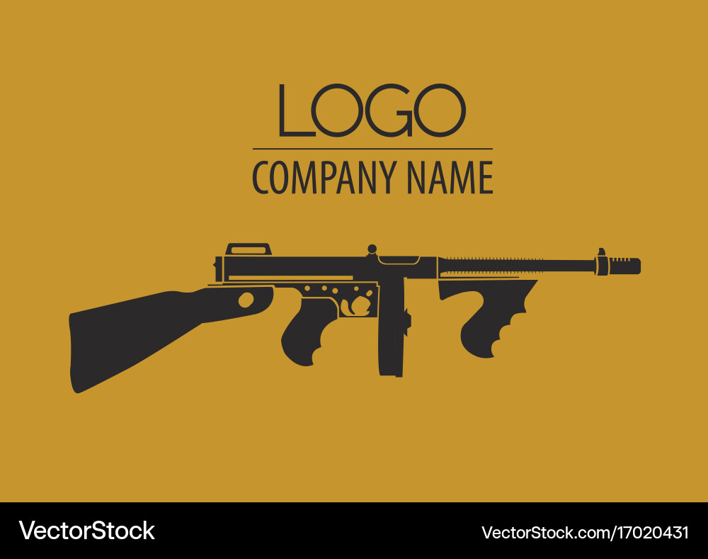 Firearm logo template guns rifles badge flat Vector Image