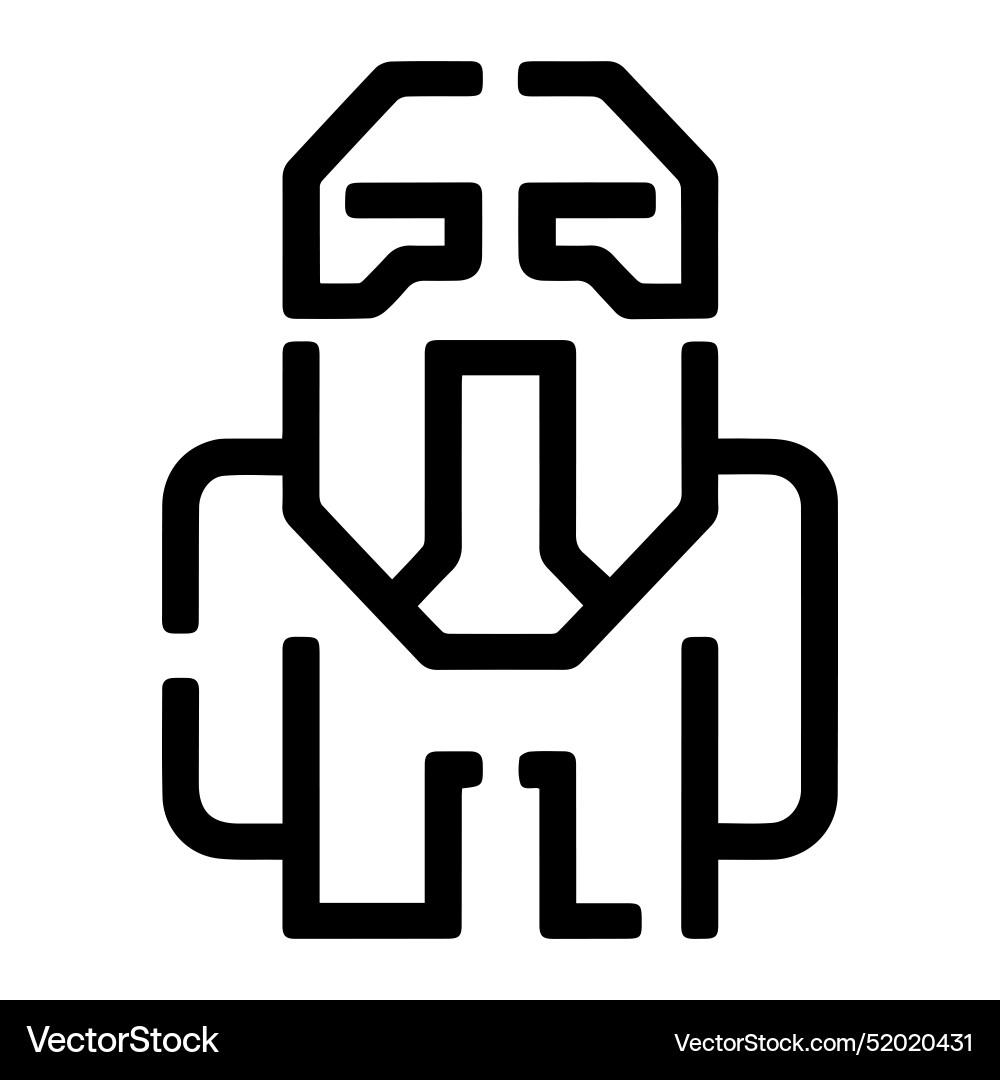 Golem Symbol oder moderne Linie Symbol Kunst Vektorbild