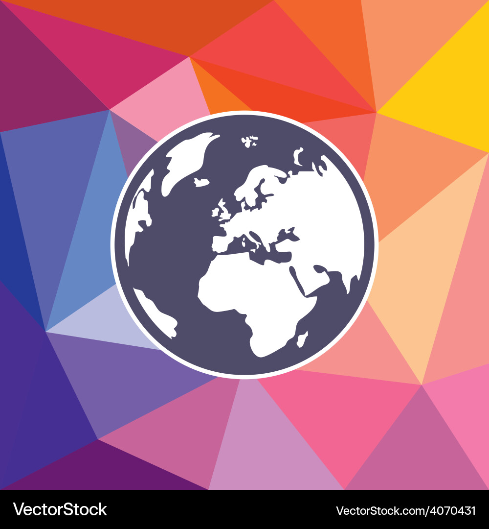 Hand drawn earth world globe on triangle Vector Image