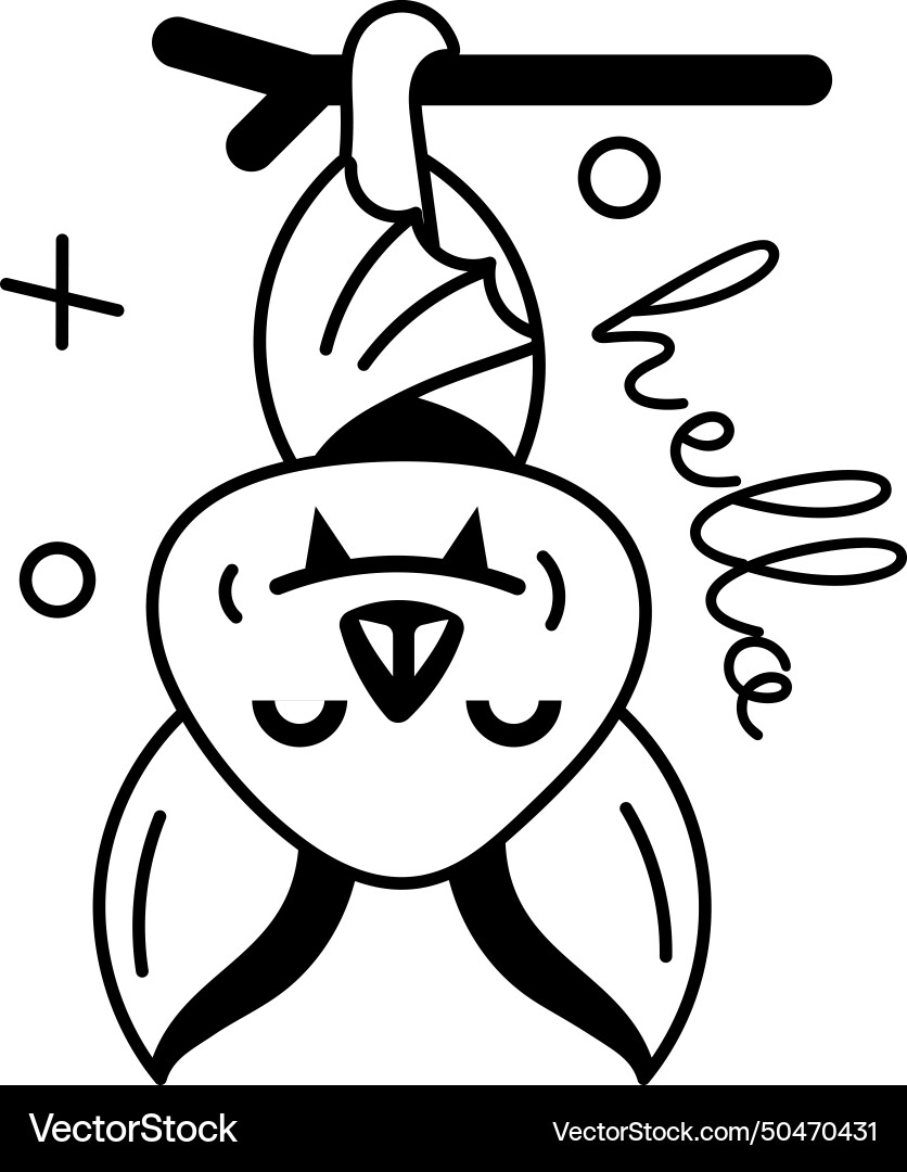 Hanging bat Royalty Free Vector Image - VectorStock