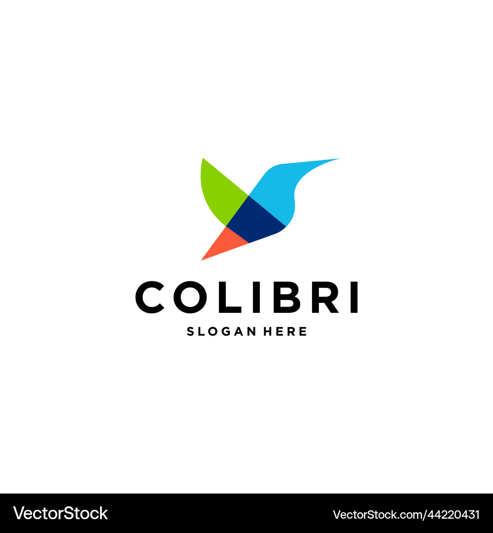 Hummingbird colibri bird logo icon Royalty Free Vector Image