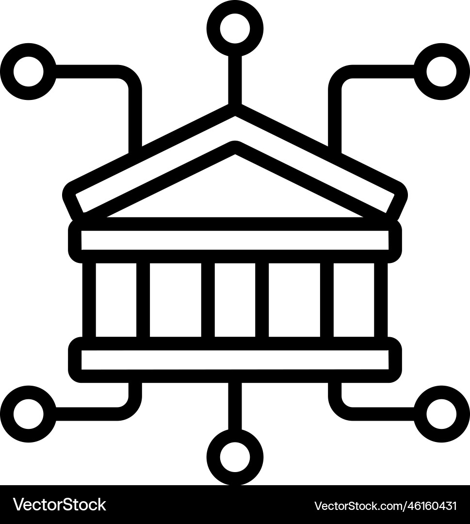 Internet banking icons with black outline style Vector Image