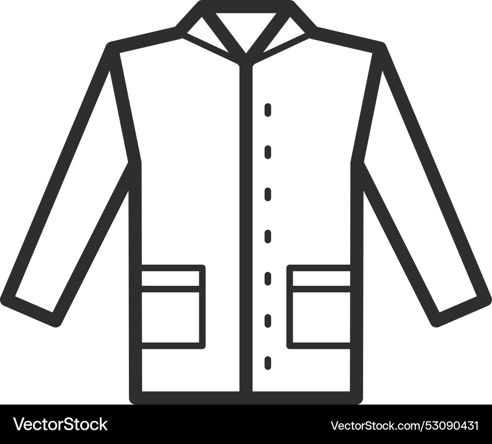 Jacket line icon clothes store symbol outerwear Vector Image