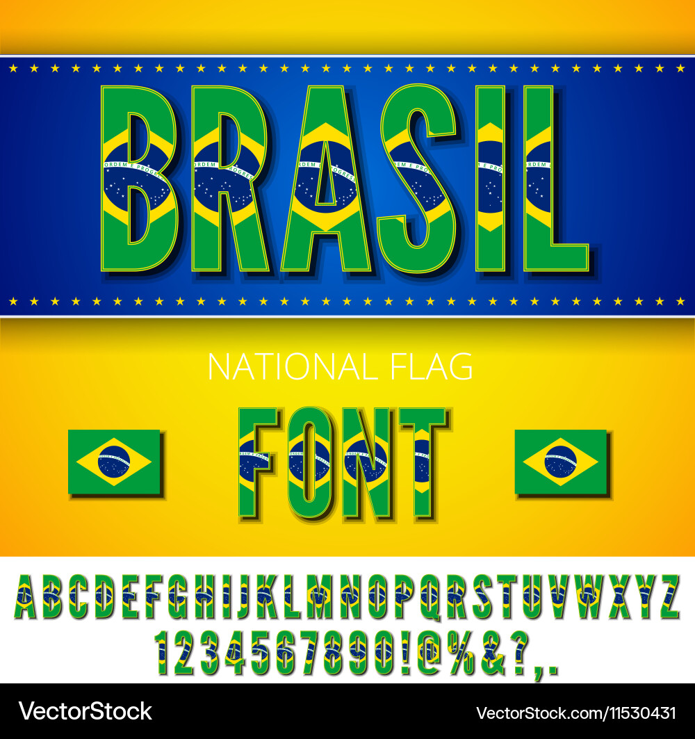 National Flag Font Lizenzfreies Vektorbild - VectorStock
