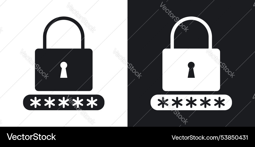 Password icon set Royalty Free Vector Image - VectorStock