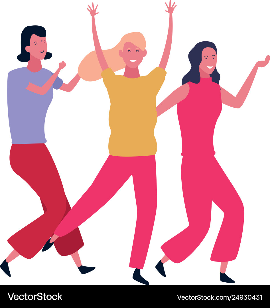 People dancing and having fun Royalty Free Vector Image