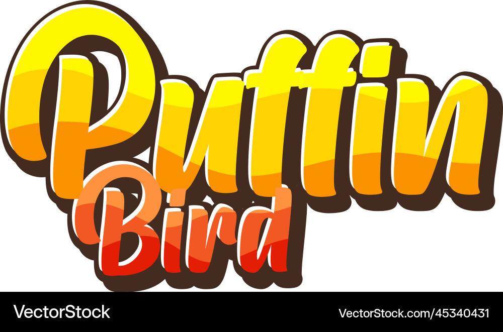 Puffin bird text logo Royalty Free Vector Image