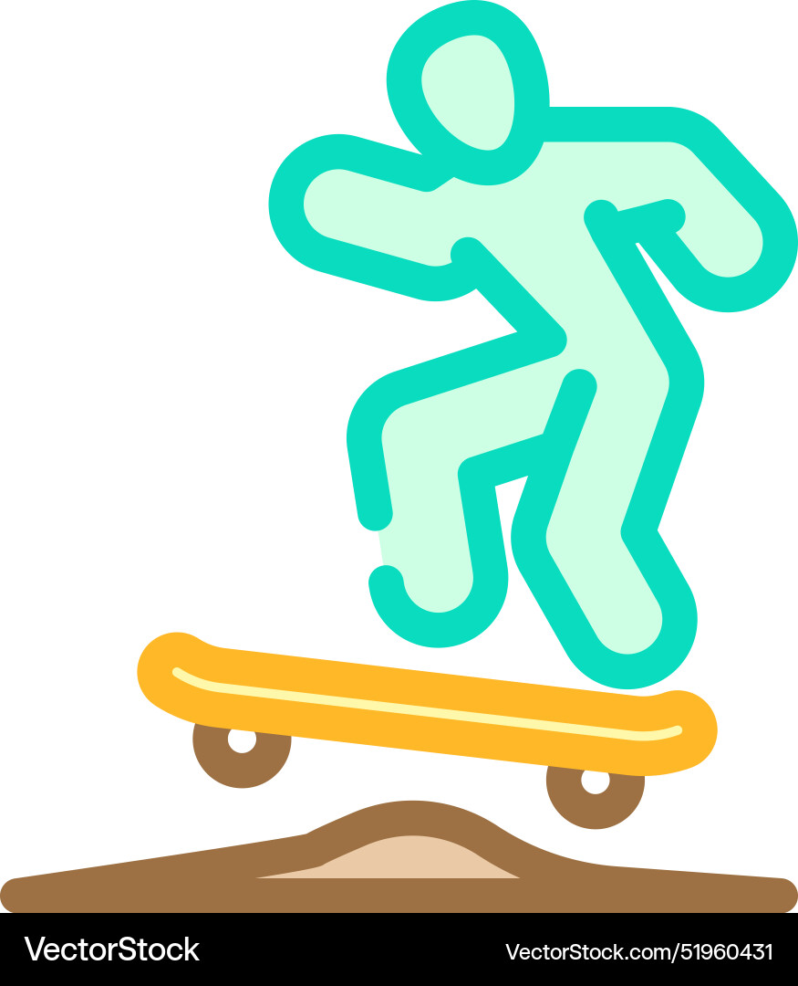 Skateboard tricks color icon Royalty Free Vector Image