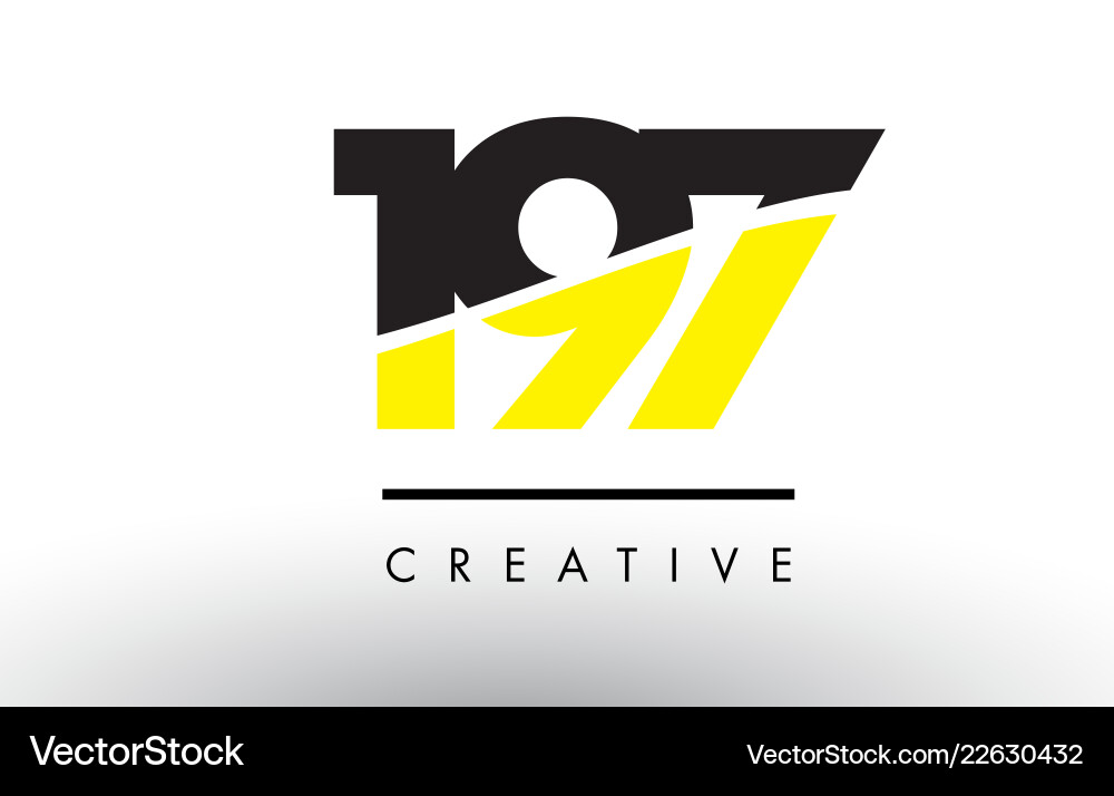 197 black and yellow number logo design Royalty Free Vector