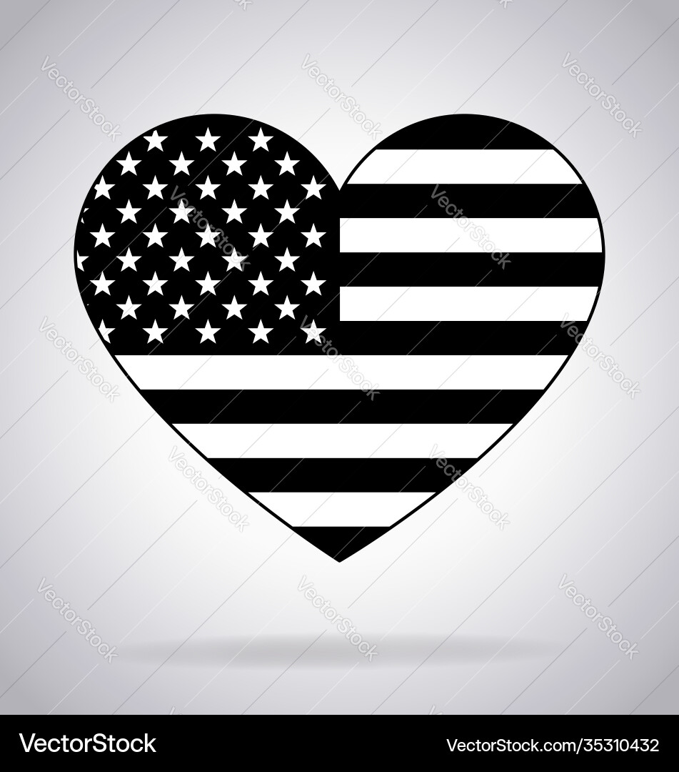 American Flag Heart Symbol Royalty Free Vector Image