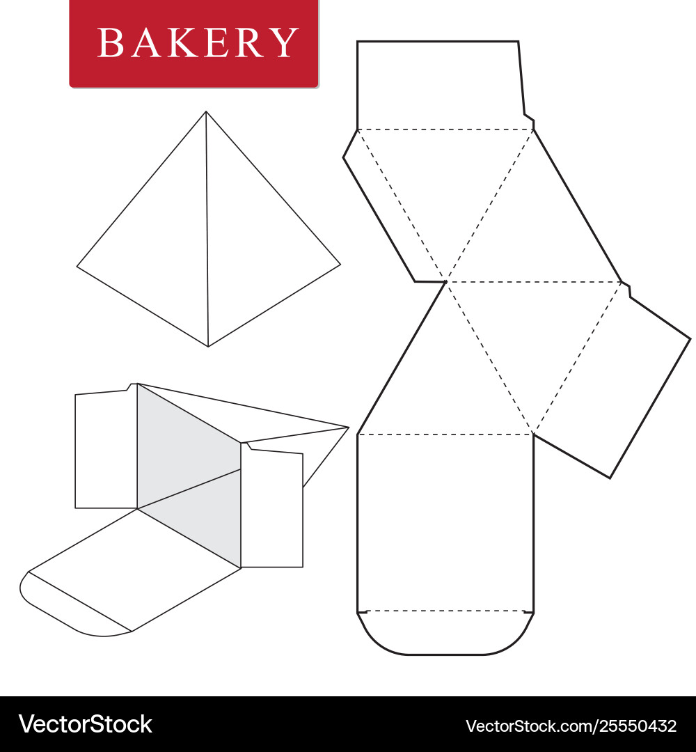Bakery Box Packaging Template Royalty Free Vector Image