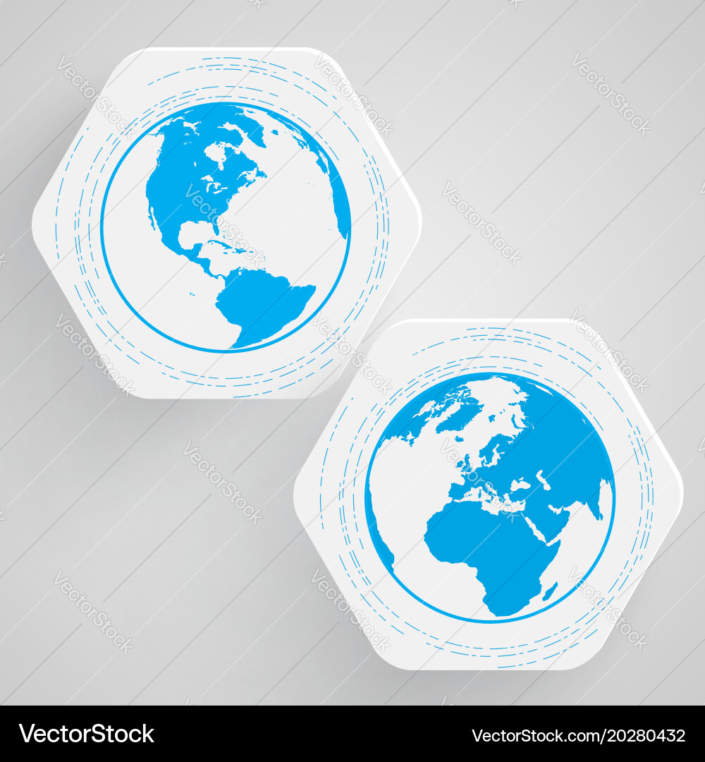 Blue earth symbol Royalty Free Vector Image - VectorStock