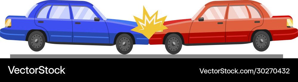 Car accident auto crash and damage automobile Vector Image