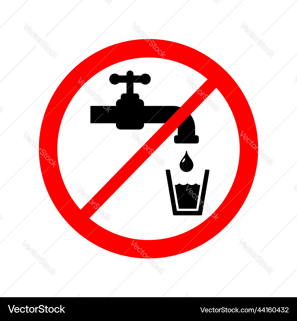 Classic no drinking water symbol sign Royalty Free Vector