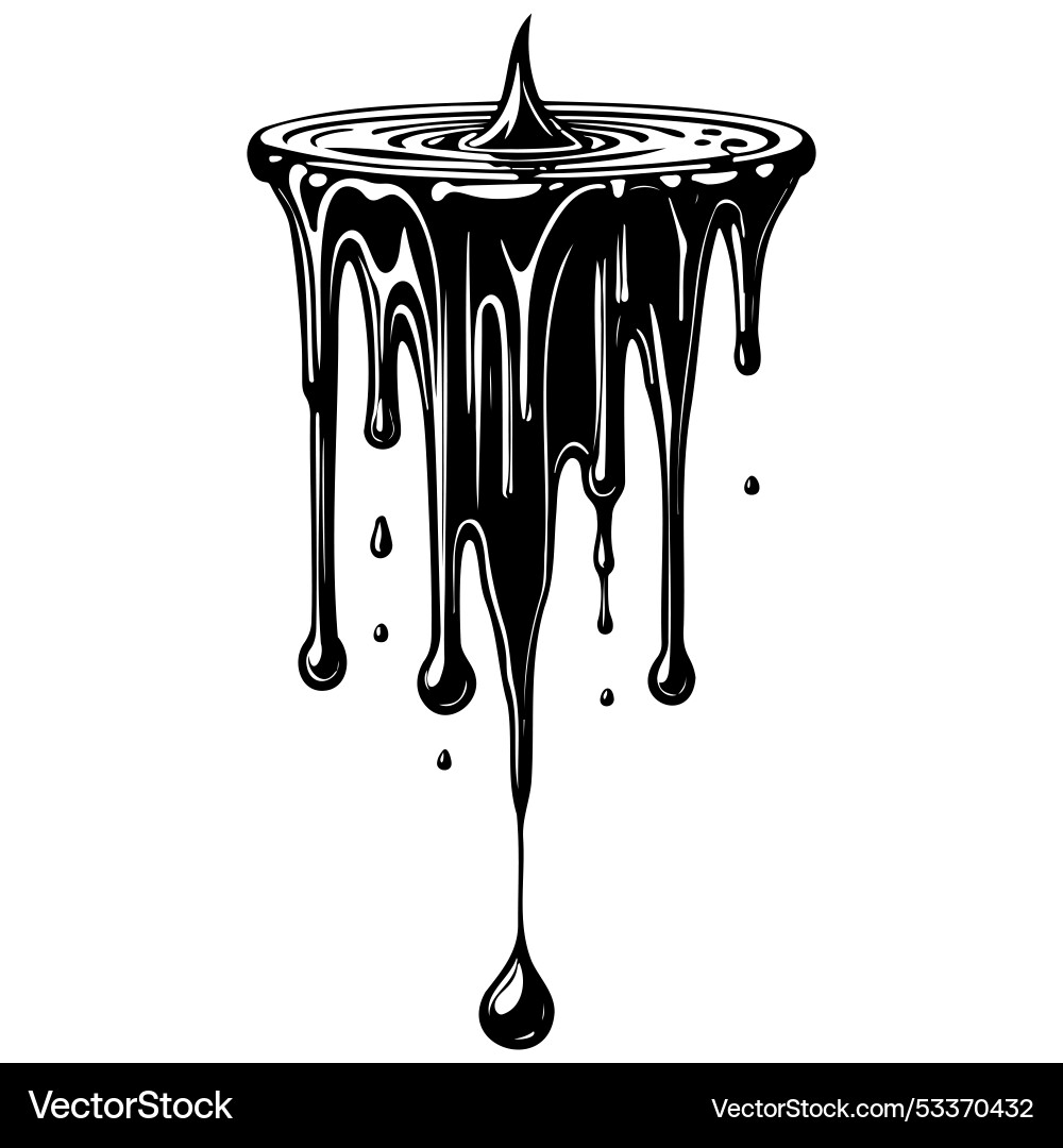 Drip drawing black line isolated Royalty Free Vector Image