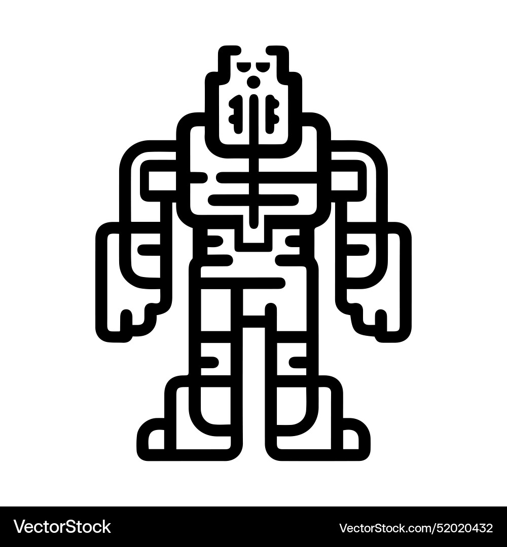 Golem icon or modern line symbol art Royalty Free Vector