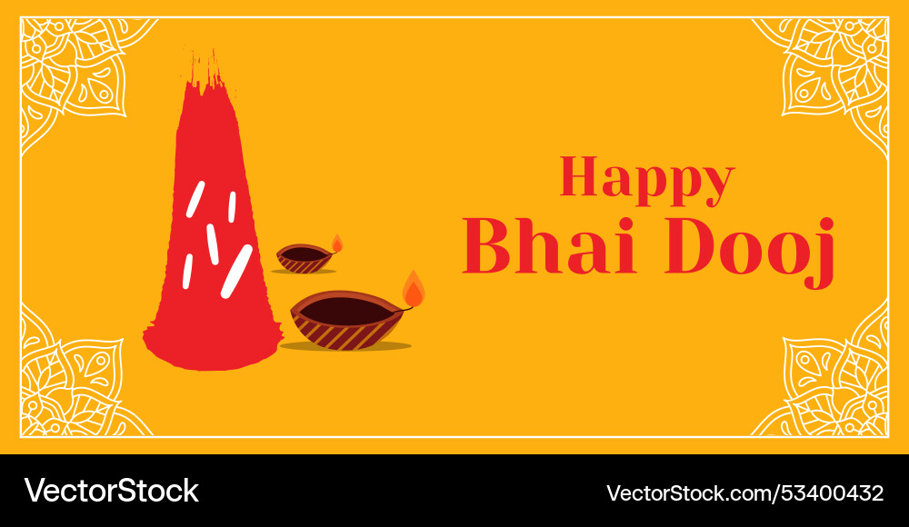 Happy bhai dooj horizontal banner design Vector Image