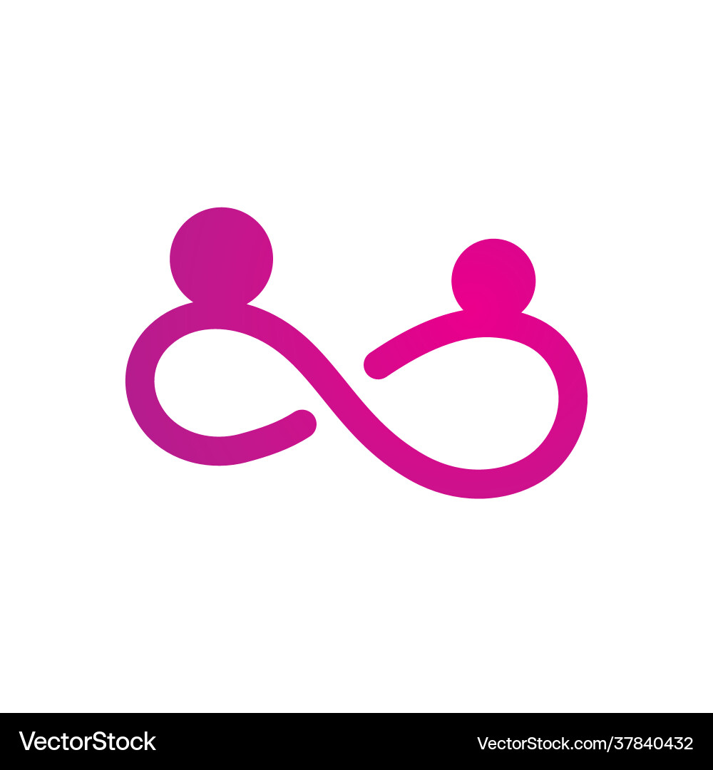 Infinity people family and community logo Vector Image