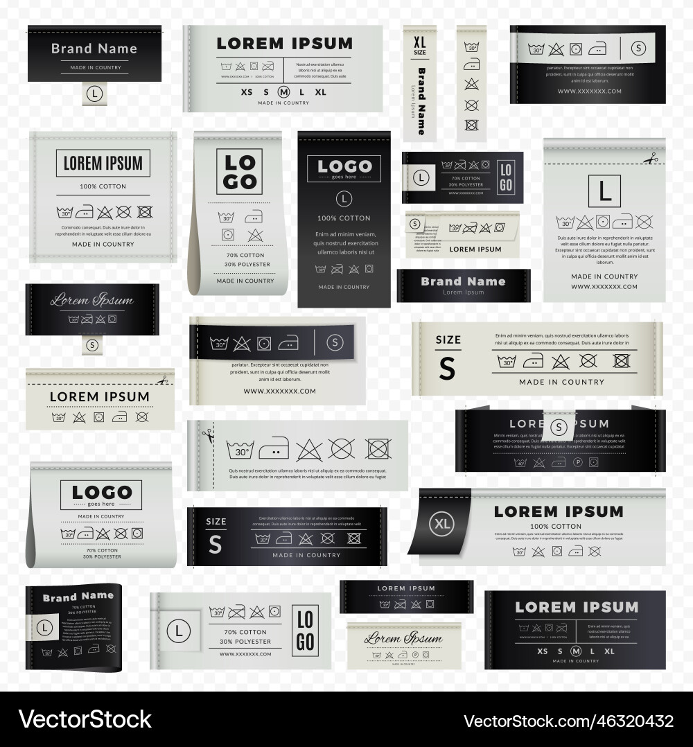 Laundry Labels & Wash Tags Royalty Free Vector Image