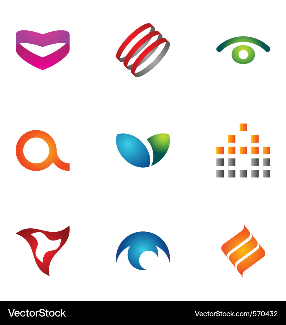 Logo design elements set 72 Royalty Free Vector Image