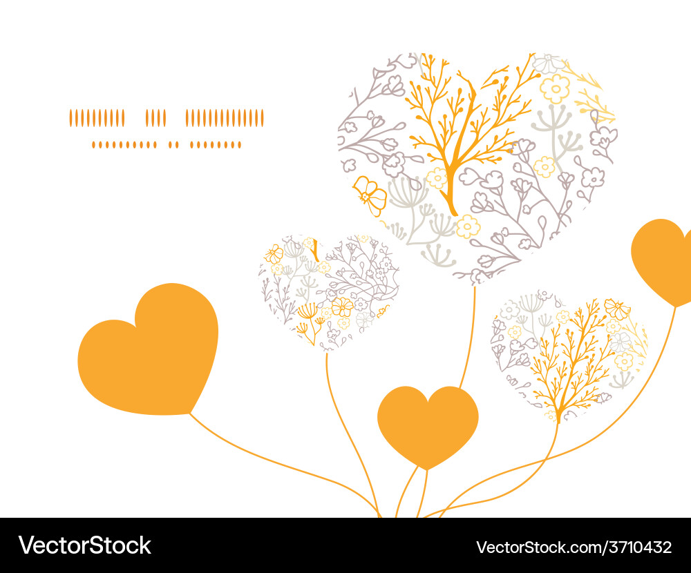 Magical floral heart symbol frame pattern Vector Image