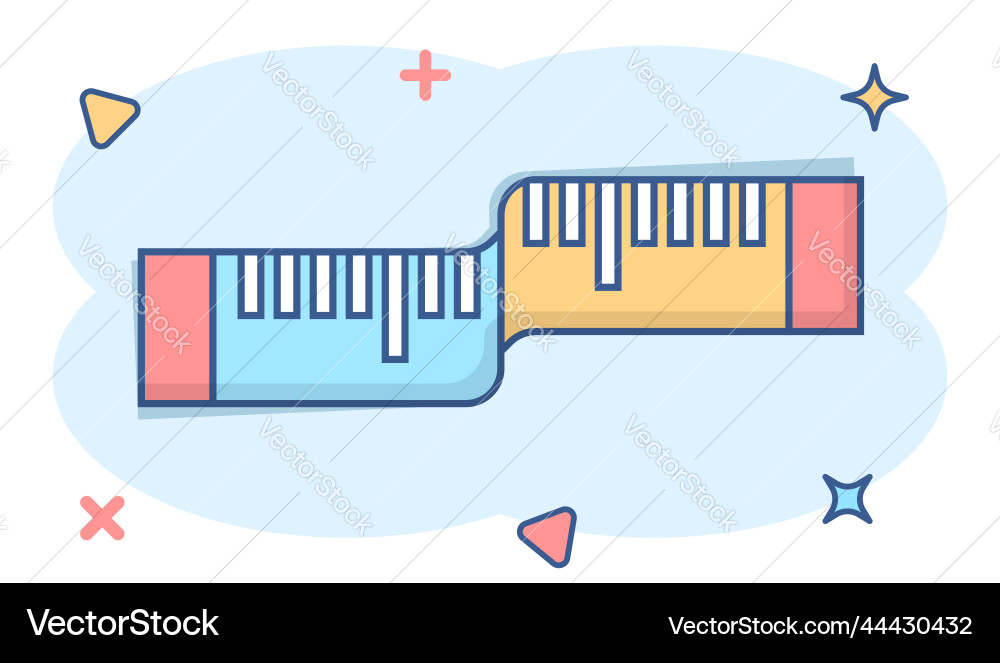 Measure tape icon in comic style ruler cartoon Vector Image