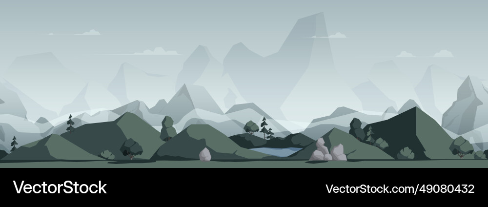 Mountain landscape winter nord Royalty Free Vector Image