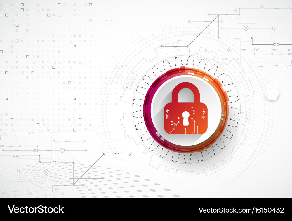Protection concept security mechanism system Vector Image