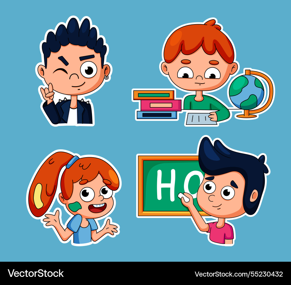 School education children study student reading Vector Image