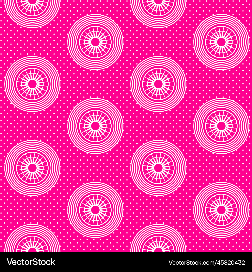 Shweshwe pink white circle Royalty Free Vector Image