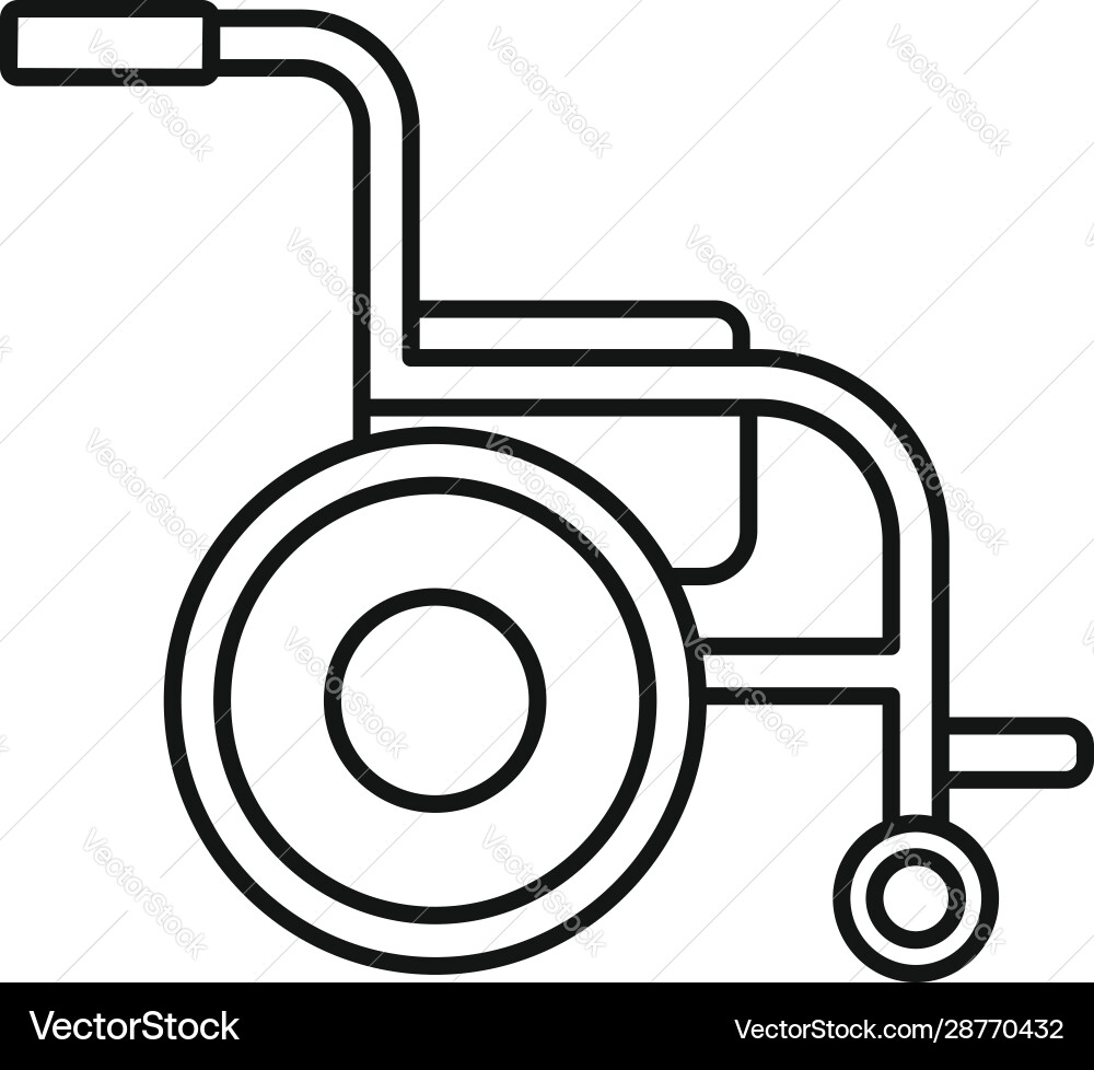 Side view wheelchair icon outline style Royalty Free Vector