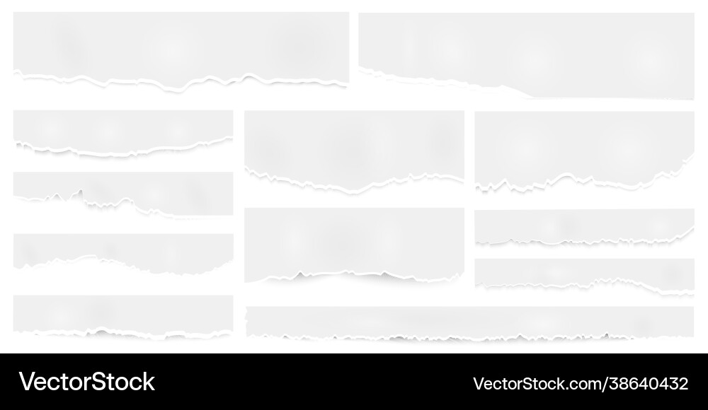 Torn paper sheets rip papers ripped note blank Vector Image