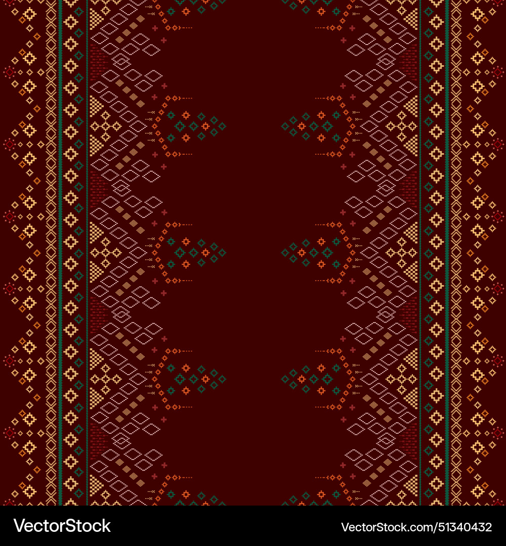 Traditional ethnic textiles seamless pixel art Vector Image
