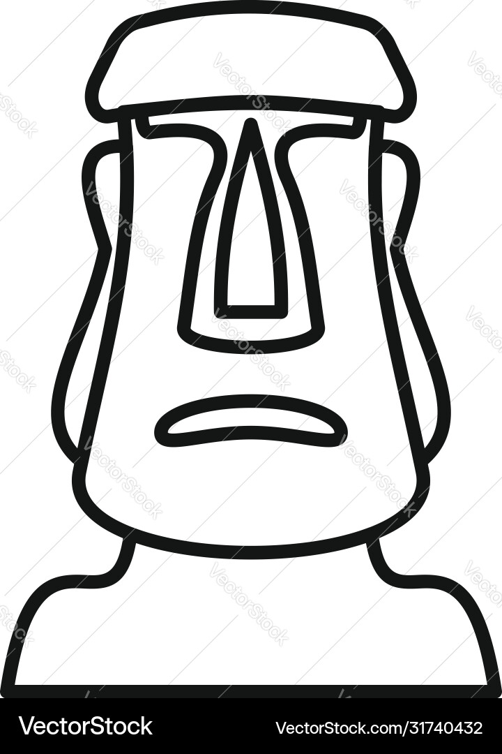 Travel moai head icon outline style Royalty Free Vector