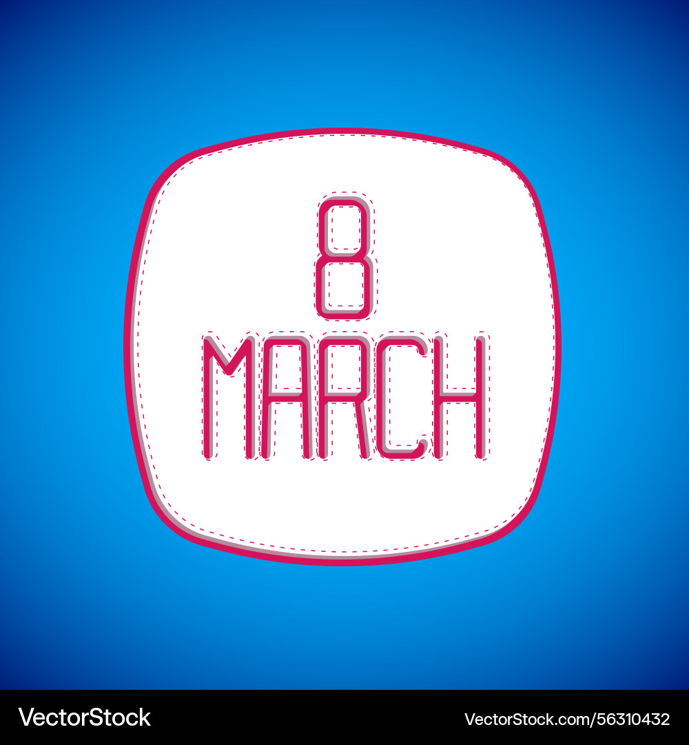 White 8 March Icon - International Women's Day Vector Image