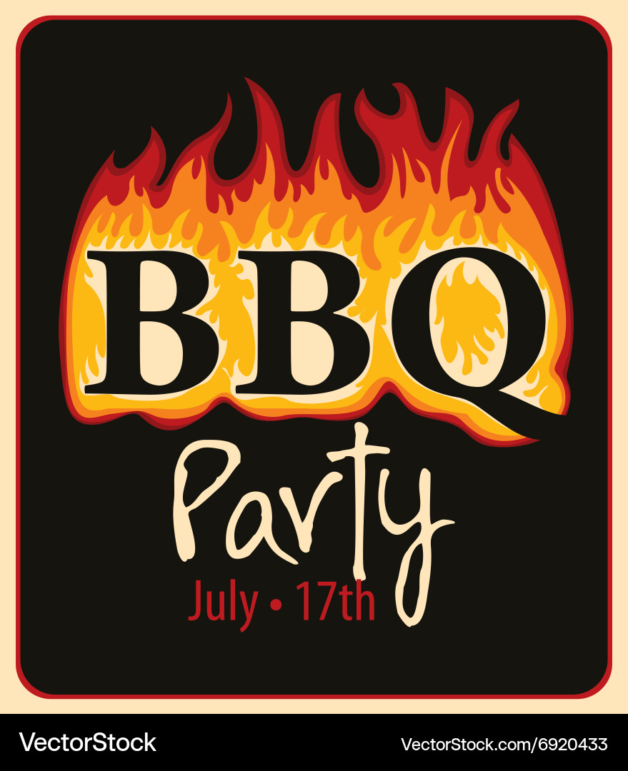 Bbq in the fire Royalty Free Vector Image - VectorStock