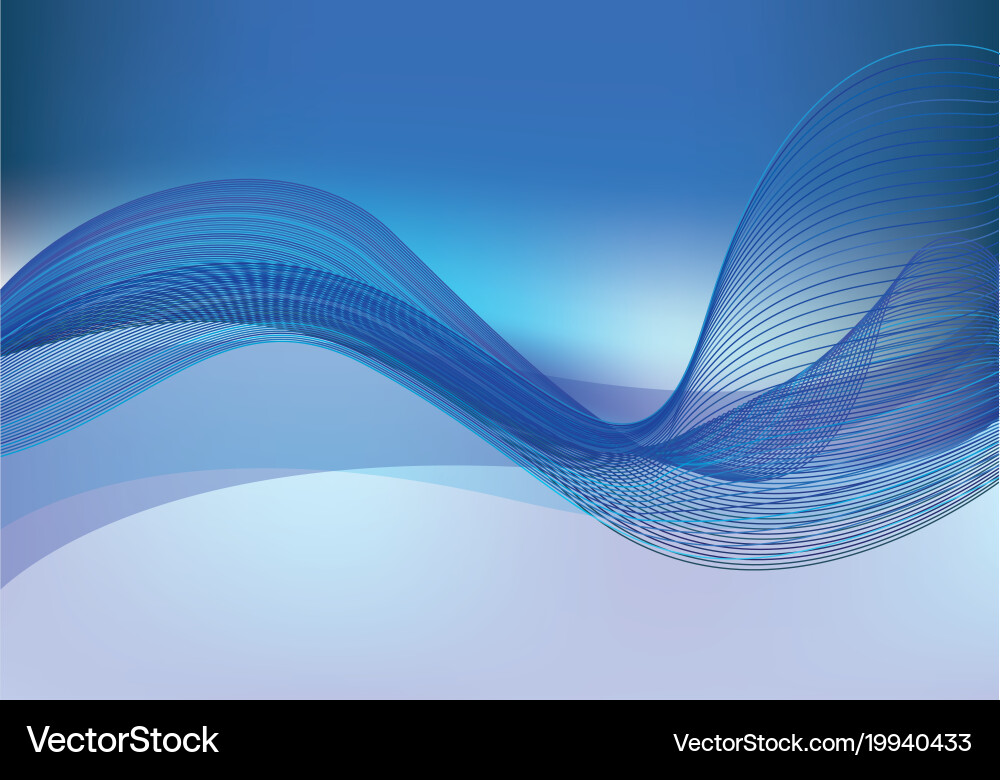 Blue background with wave Royalty Free Vector Image