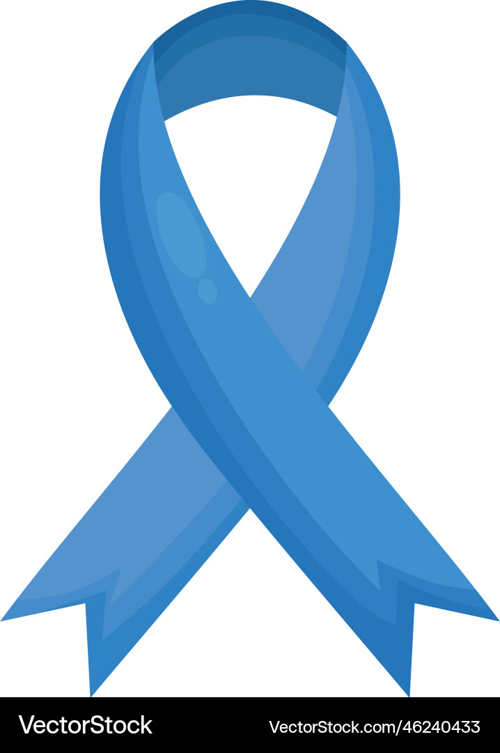 Blue ribbon campaign with blood Royalty Free Vector Image