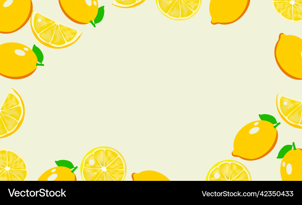 Bright lemon slices background Royalty Free Vector Image