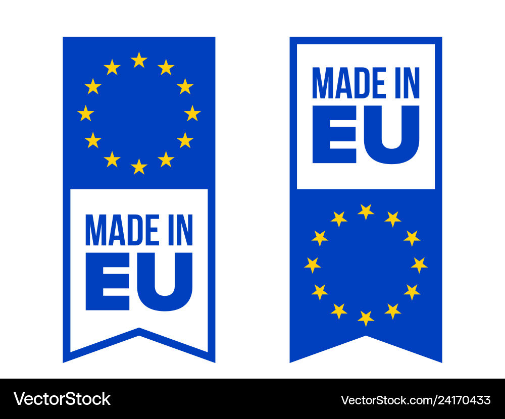 EU Quality Certification Label Royalty Free Vector Image