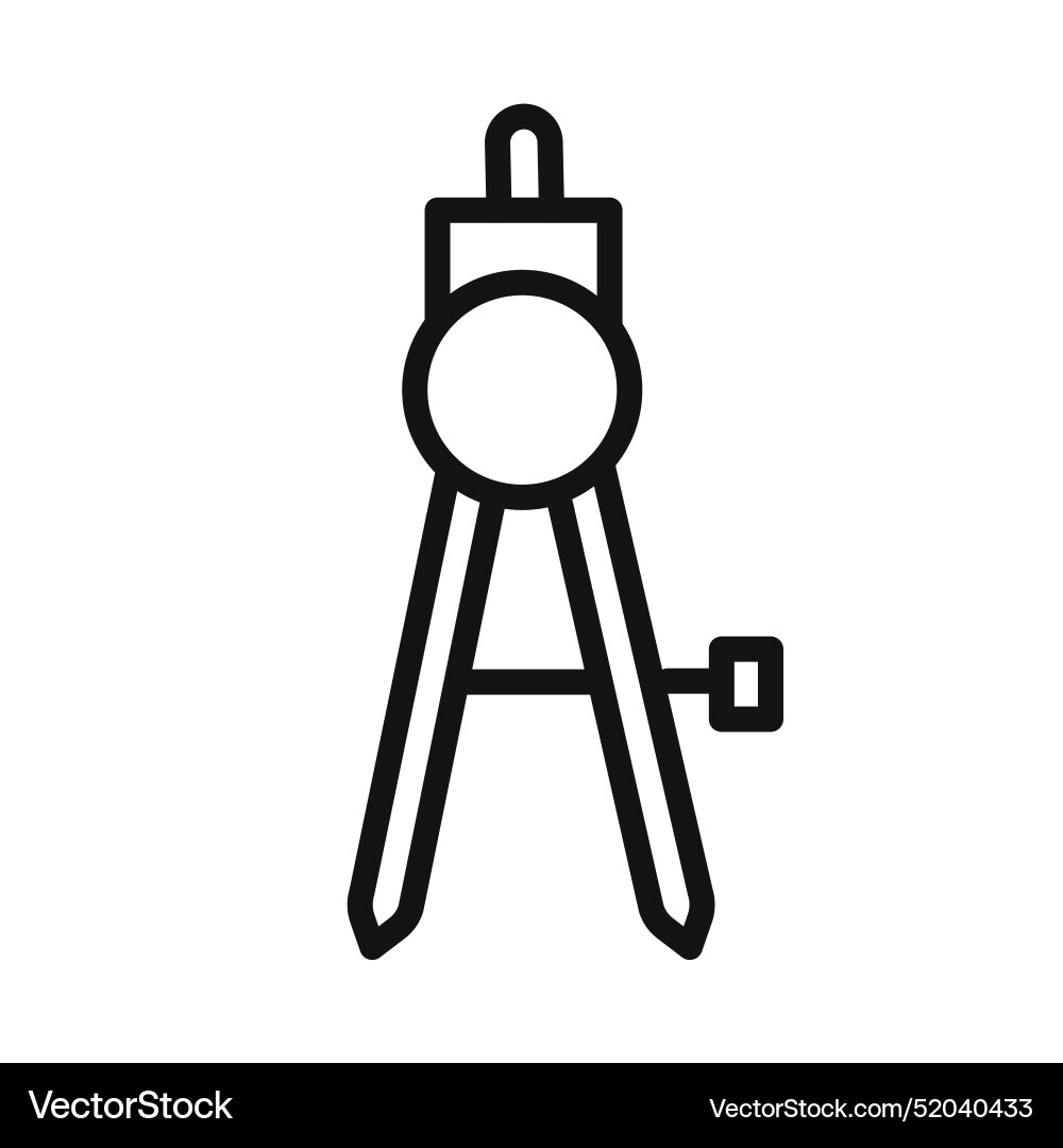 Geometric compass icon black and white sign Vector Image