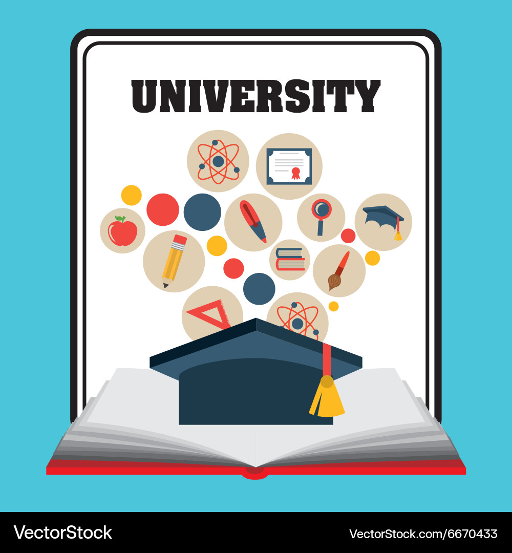Graduation and university design Royalty Free Vector Image