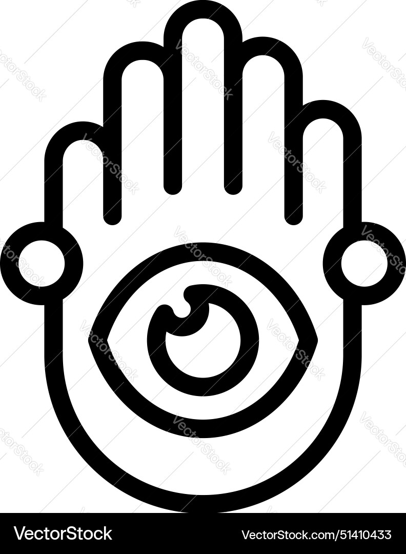 Hamsa hand line art icon Royalty Free Vector Image