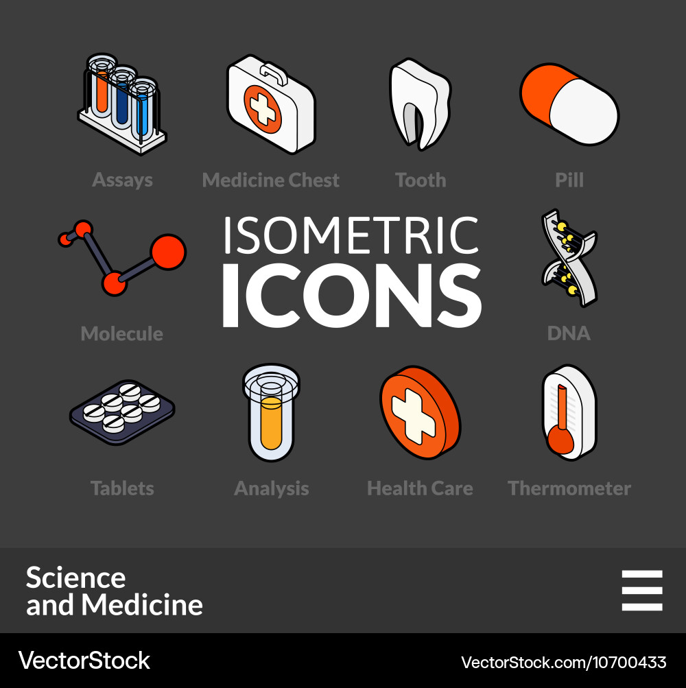 Isometric outline icons set 34 Royalty Free Vector Image
