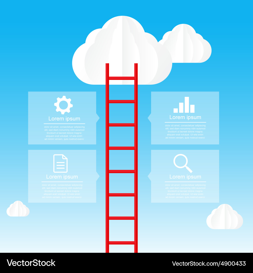 Ladder to sky and cloud infographic data bubble Vector Image