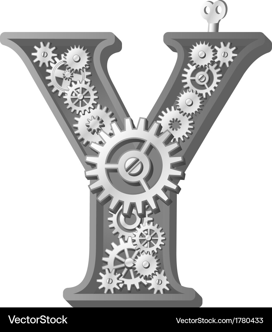 Mechanical alphabet Royalty Free Vector Image - VectorStock