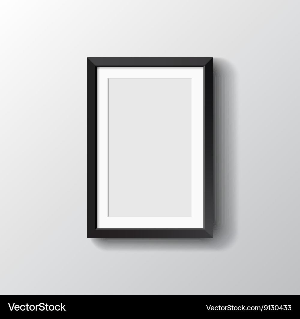 Realistic Black Photo Frame Royalty Free Vector Image