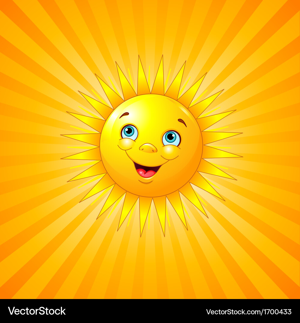 Smiling sun Royalty Free Vector Image - VectorStock