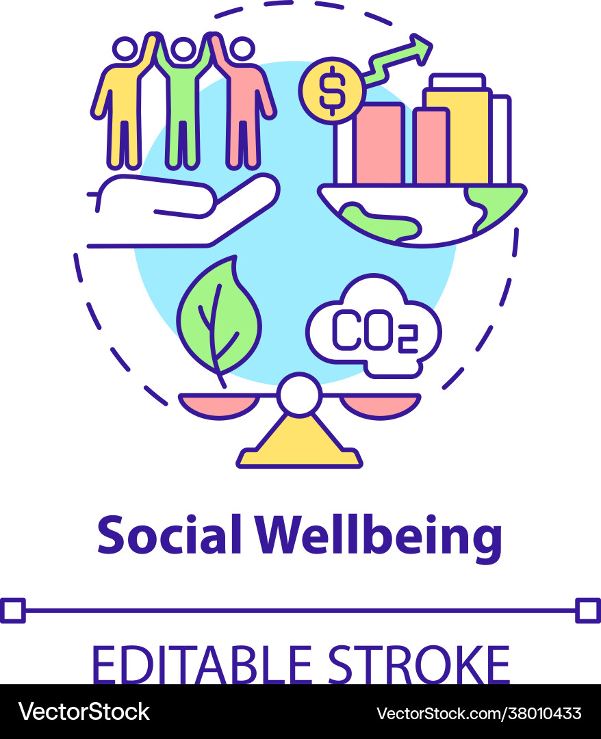 Social wellbeing concept icon Royalty Free Vector Image