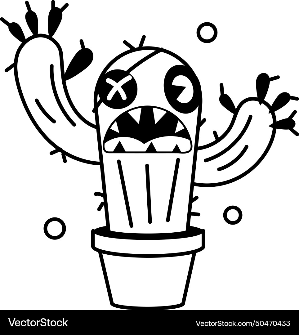 Spooky cactus Royalty Free Vector Image - VectorStock